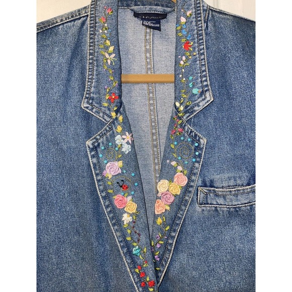 Buccuni | Jackets & Coats | Baccini Custom Embroidered Jean Jacket Size ...